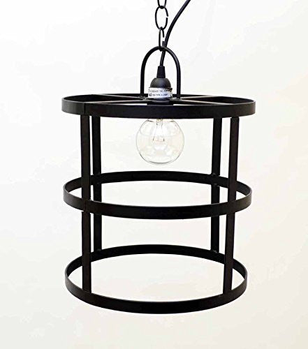 Cylinder Frame Hanging Lamp with Socket Set & 3 Feet of Chain-12 Inche ...