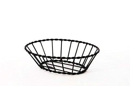 Iron Bread Basket with Twisted Rim-3.5 Inches High X 9 Inches Wide X 1 ...