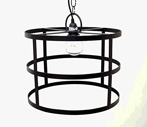 Cylinder Frame Hanging Lamp with Socket Set & 3 Feet of Chain- 12 Inch ...