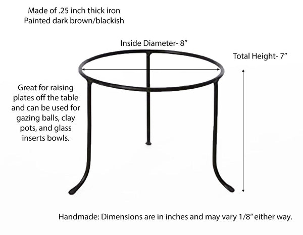Metal Plate Riser-7 Inches High X 8 Inches in Diameter, Painted Bronze ...